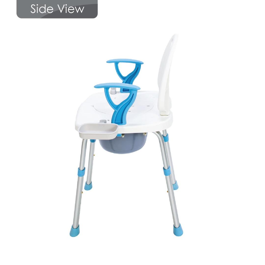 BION Commode C100 | Removable Bucket ABS Seat and Backrest Shower Head ...