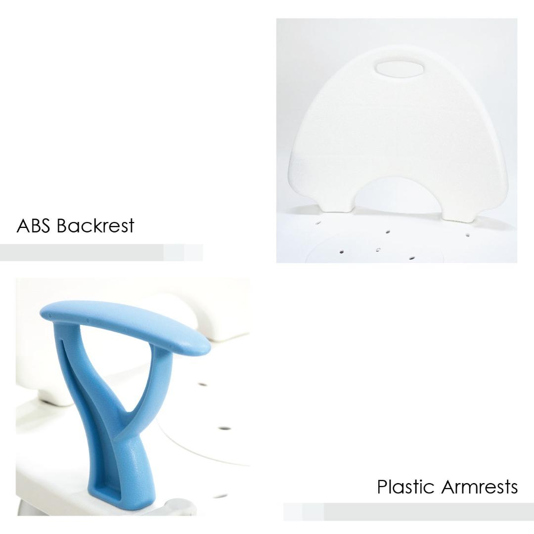 BION Commode C100 | Removable Bucket ABS Seat and Backrest Shower Head ...