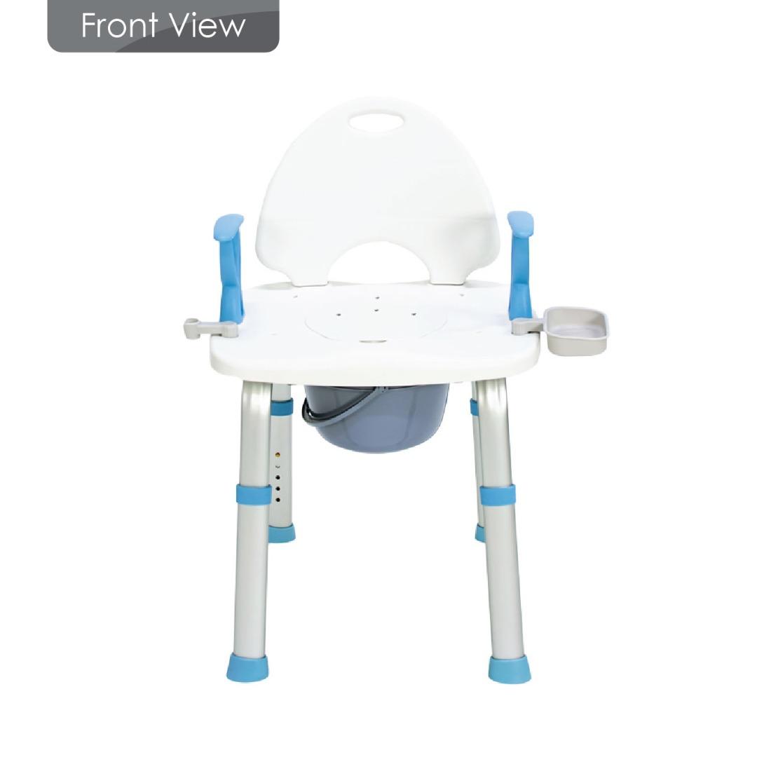 BION Commode C100 | Removable Bucket ABS Seat and Backrest Shower Head ...