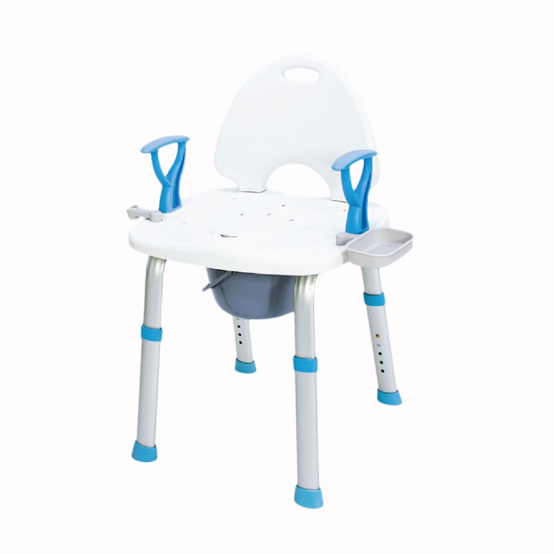 BION Commode C100 | Removable Bucket ABS Seat and Backrest Shower Head ...