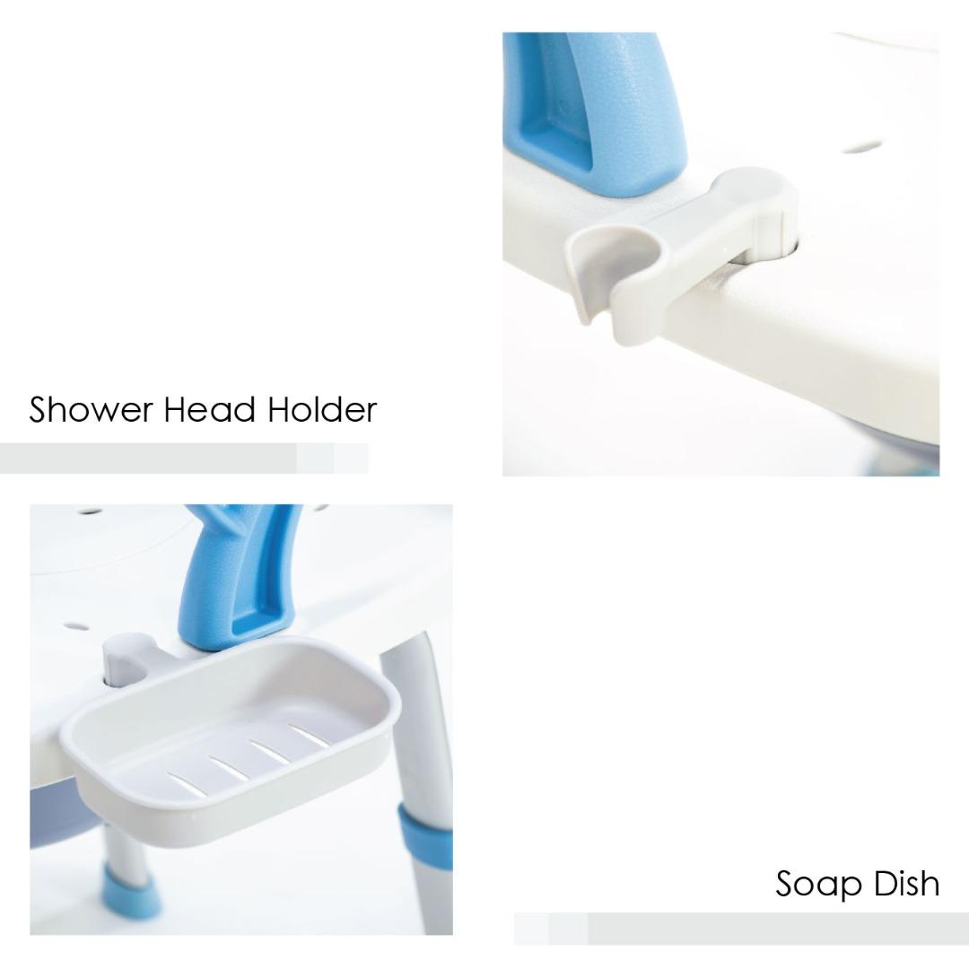 BION Commode C100 | Removable Bucket ABS Seat and Backrest Shower Head ...