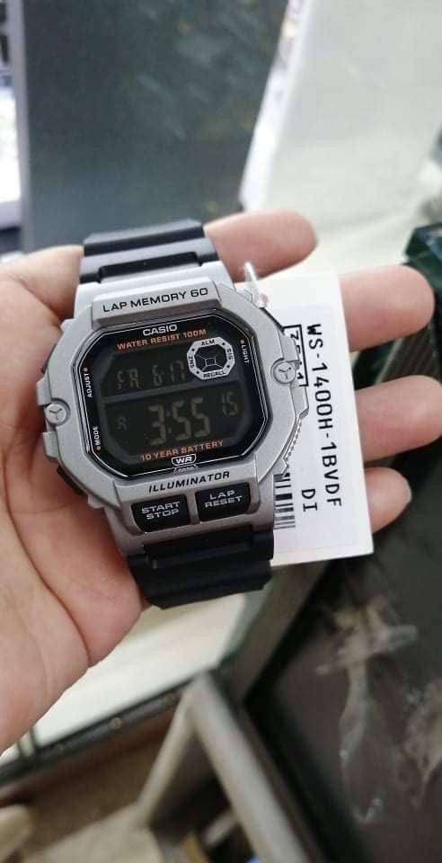 Casio Lap Memory Sports Watch WS1400H-1B, Men's Fashion, Watches ...