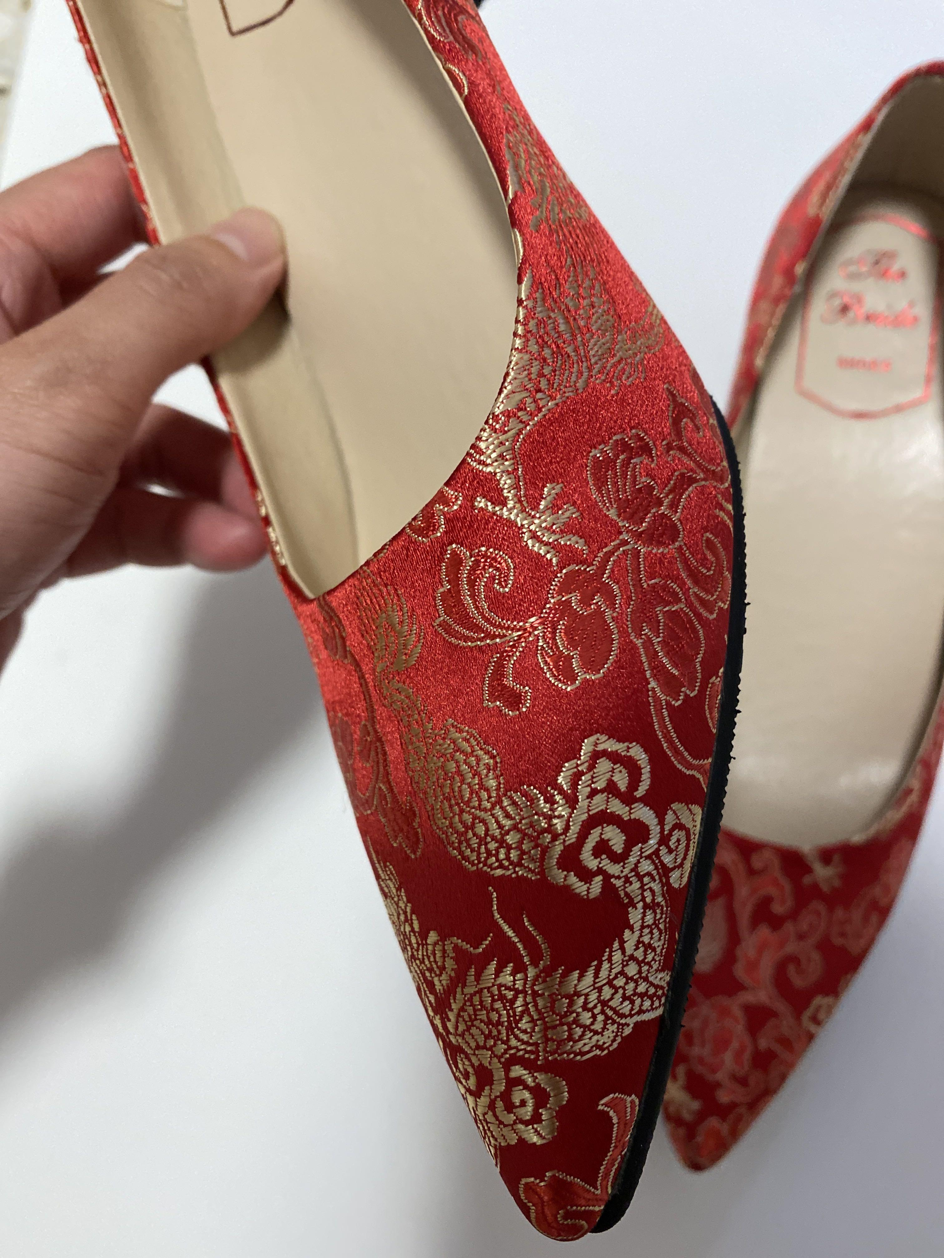Chinese Wedding Shoes, Women's Fashion, Footwear, Heels on Carousell