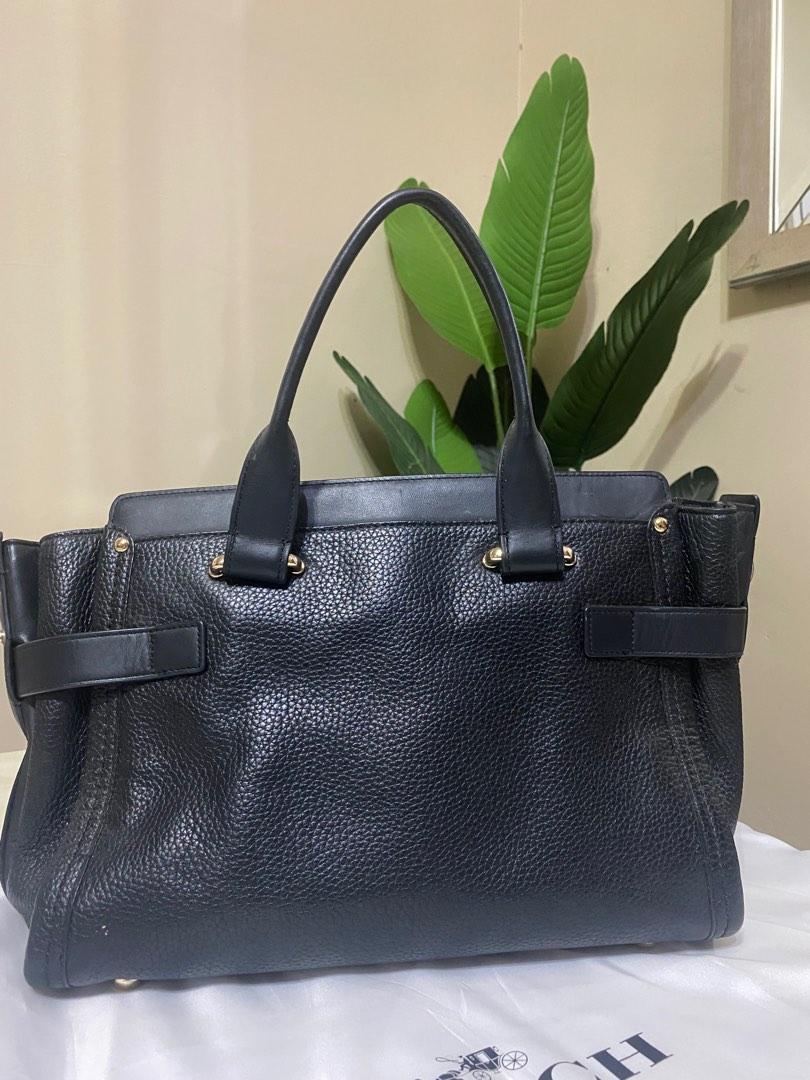 Coach Black Leather Swagger 27, Luxury, Bags & Wallets on Carousell
