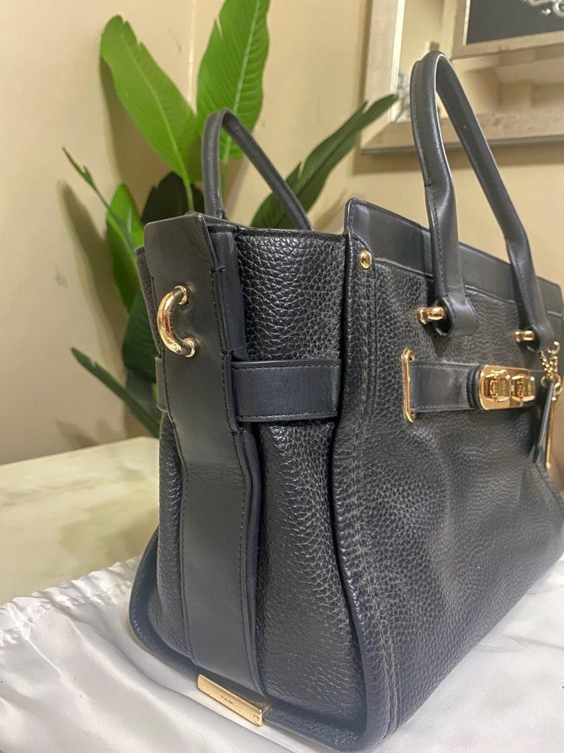 Coach Black Leather Swagger 27, Luxury, Bags & Wallets on Carousell