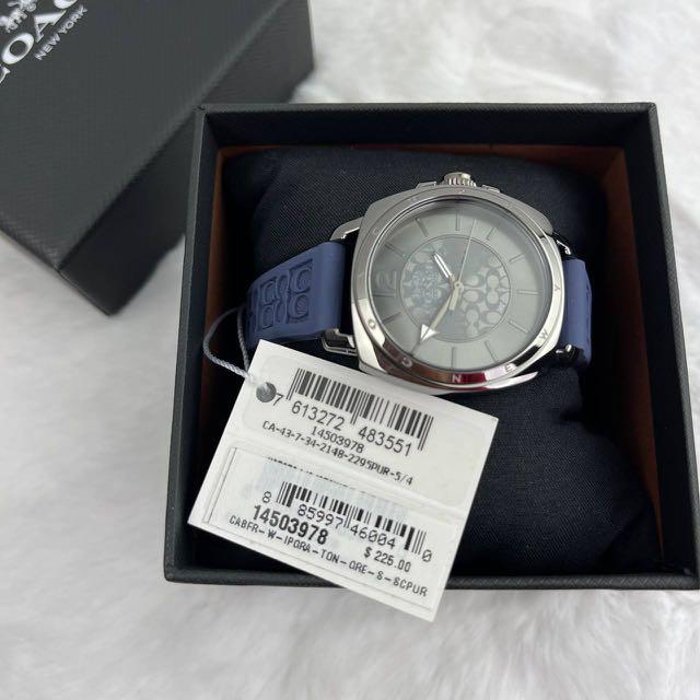 Coach Boyfriend Watch in Navy, Luxury, Watches on Carousell