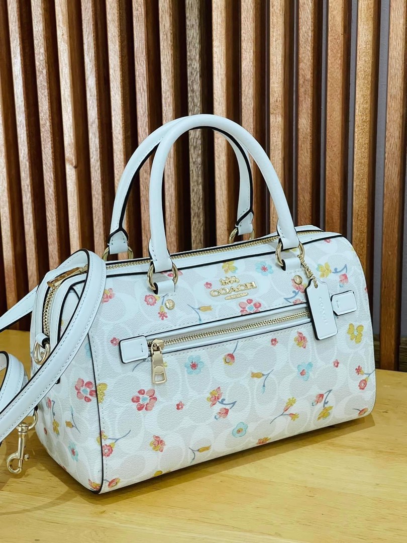 Coach Rowan Satchel in White Mystical Floral Print, Luxury, Bags ...