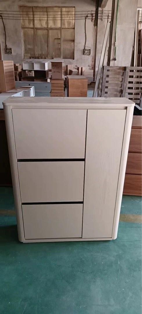 Cream Rounded edge Shoe Cabinet, Furniture & Home Living, Furniture ...