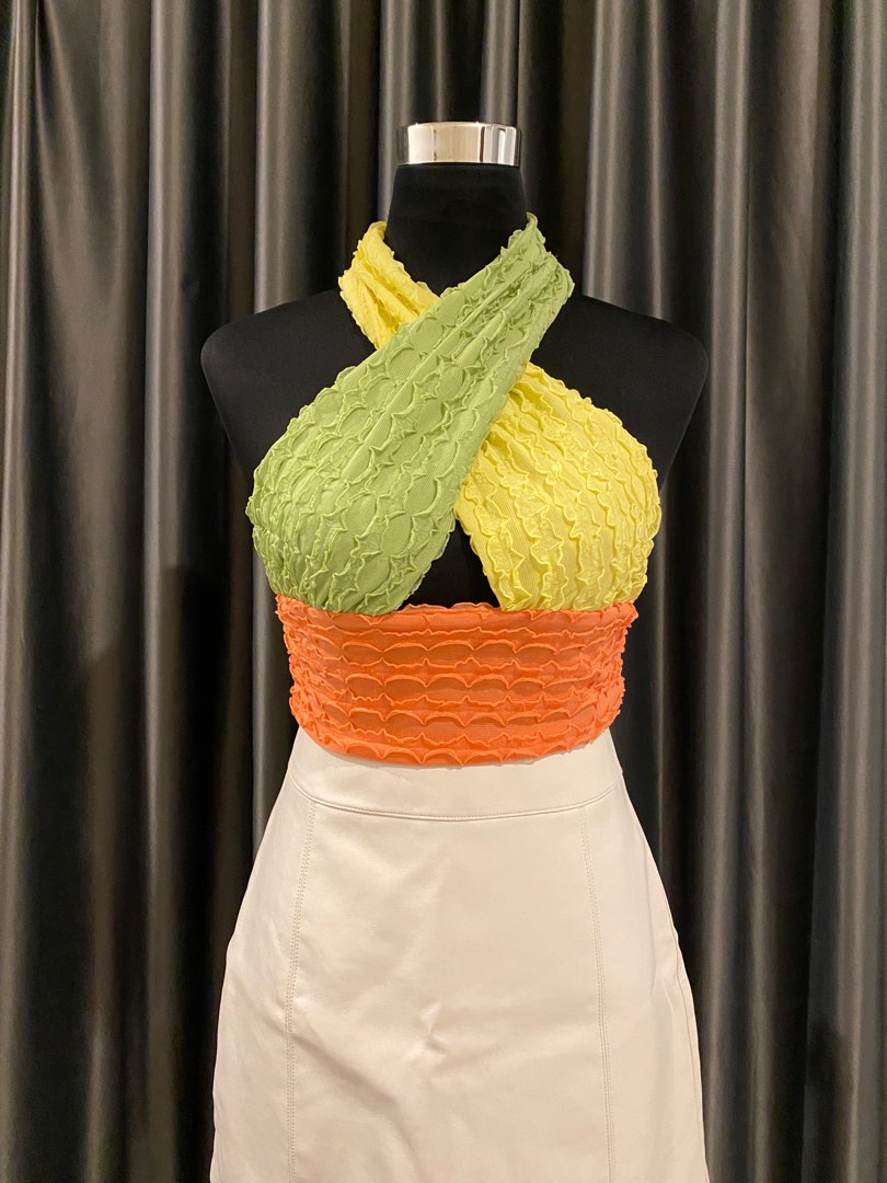 Cross Halter Neck Top, Women's Fashion, Tops, Sleeveless on Carousell