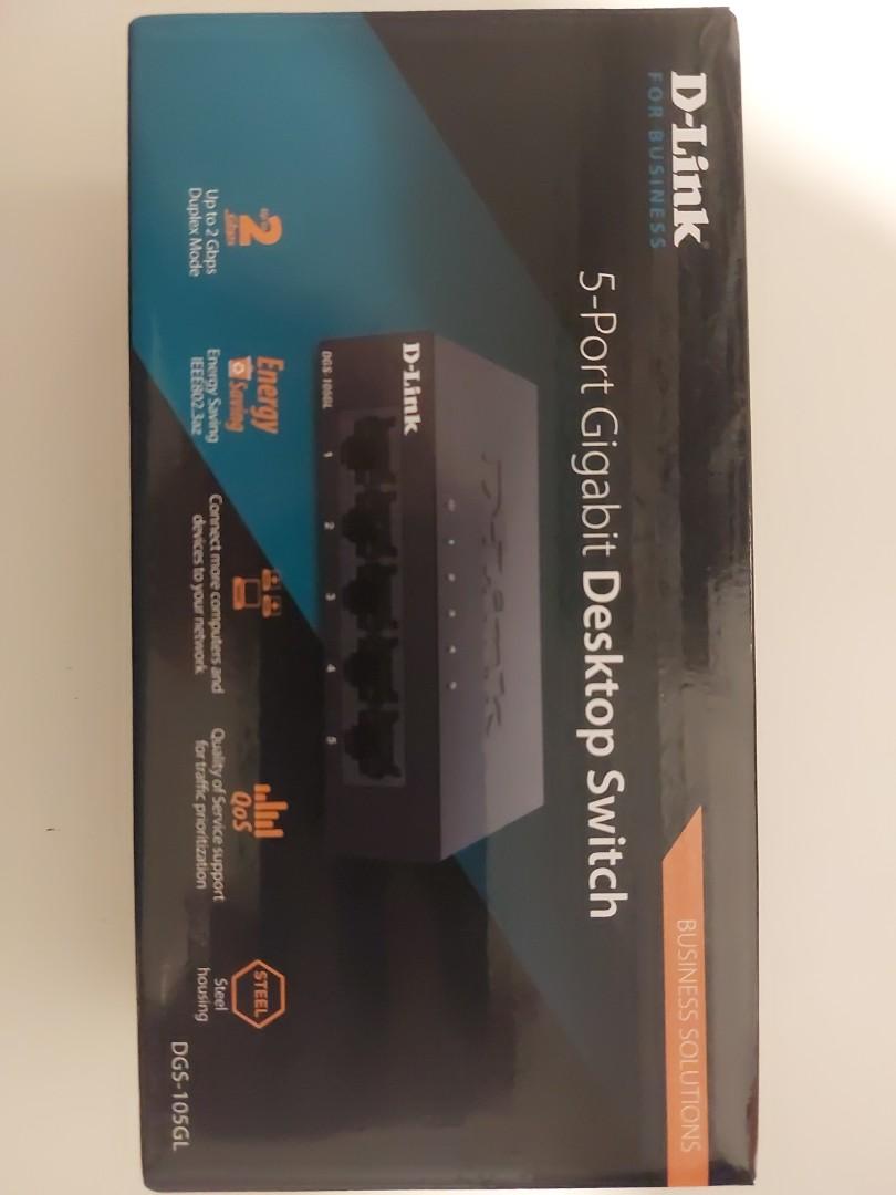 D-Link 5 Port Gigabit Desktop Switch, Computers & Tech, Office ...