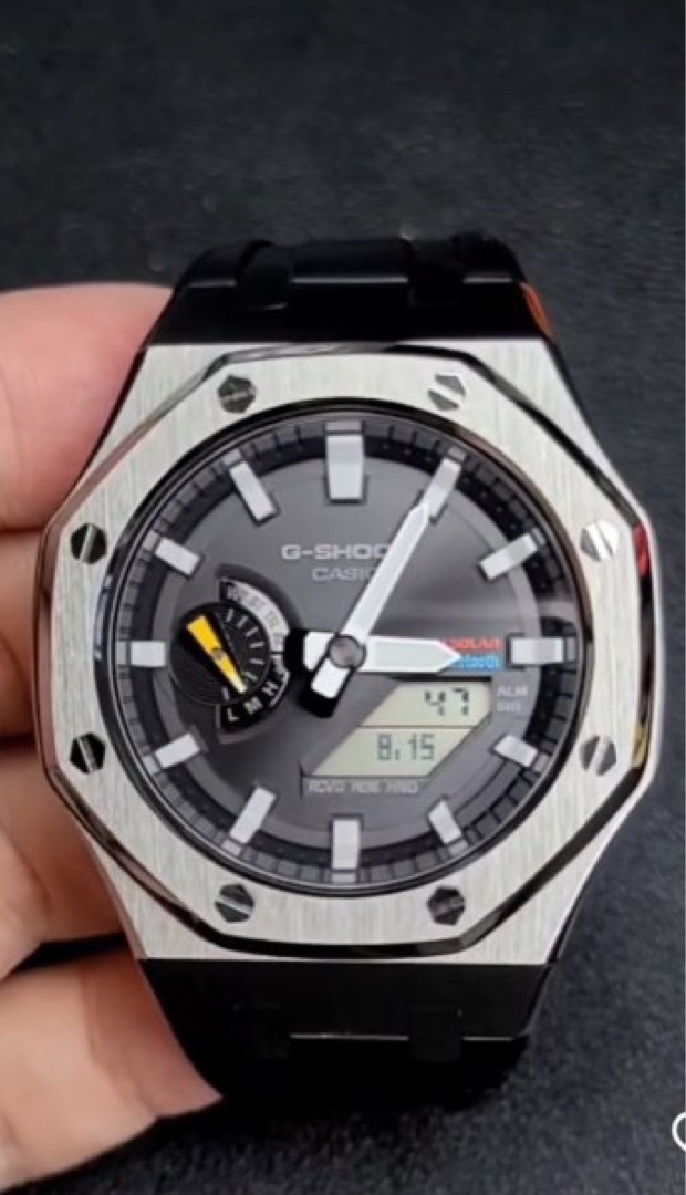 G- Shock gab2100 ga-b2100 gab-2100 Solar Bluetooth Casioak mod gunmetal ...