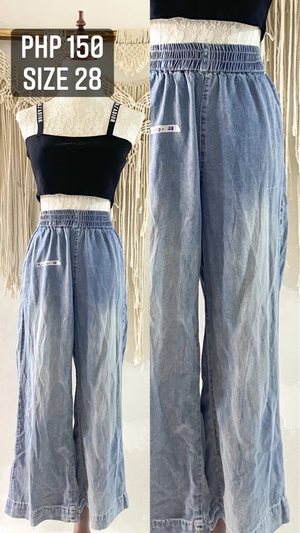 Garterized Denim Pants, Women's Fashion, Bottoms, Other Bottoms on ...