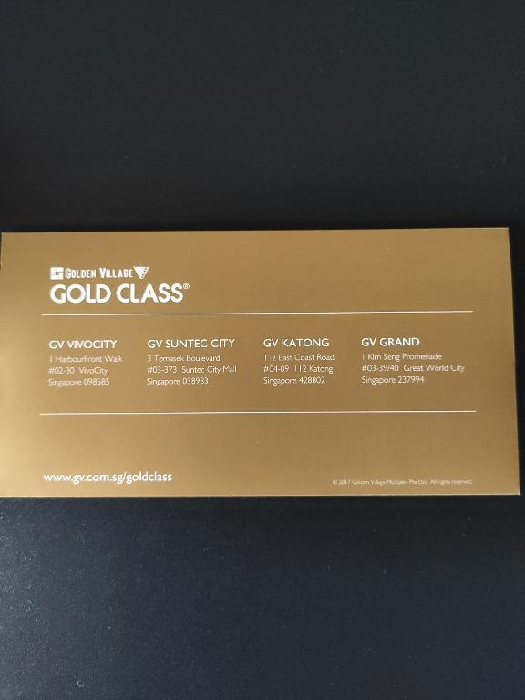 GV Gold Class with Wine & Dine vouchers, Tickets & Vouchers, Vouchers ...