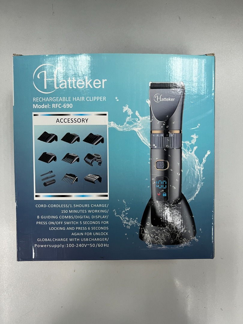 Hatteker Rechargeable Hair Clipper Model: RFC-690, Beauty & Personal Care, Men's Grooming on ...