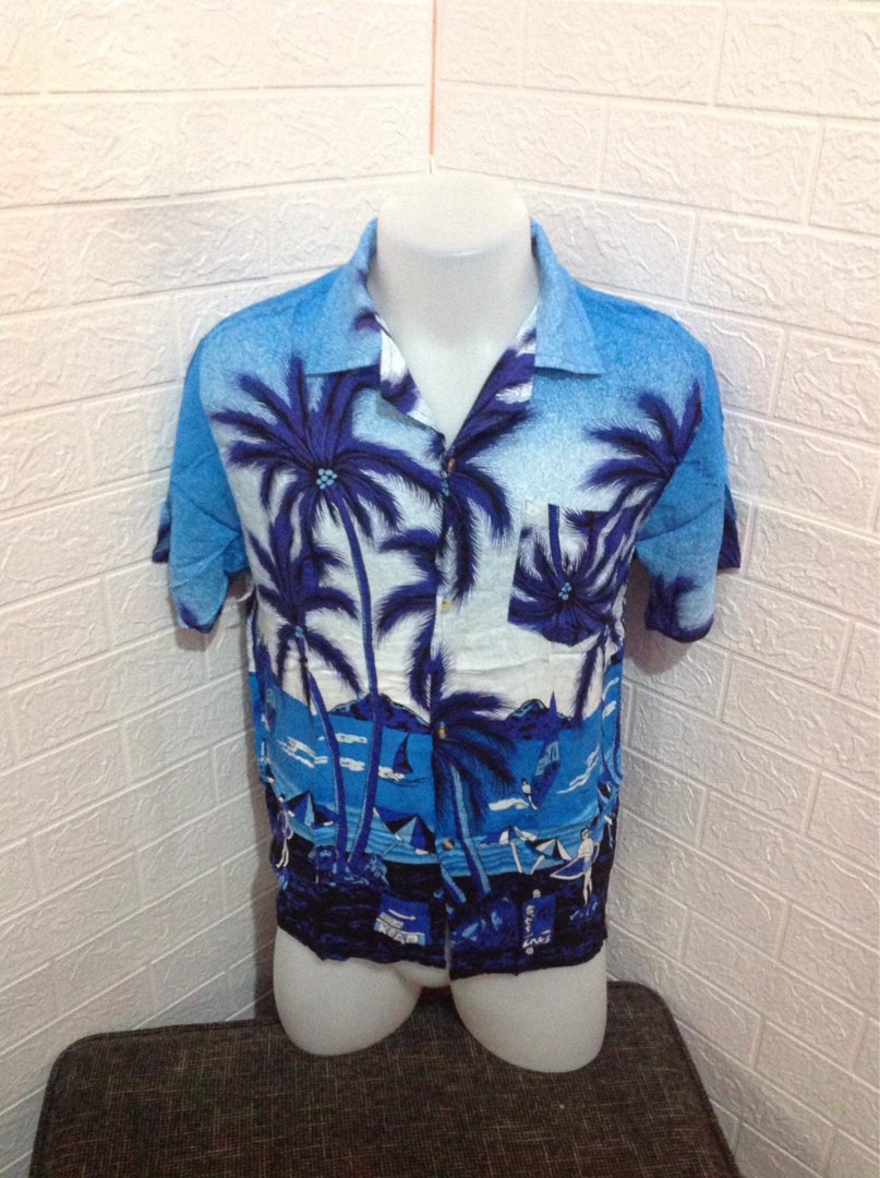 Hawaiian Polo Shirt, Men's Fashion, Tops & Sets, Swim Top & Rash Guards ...