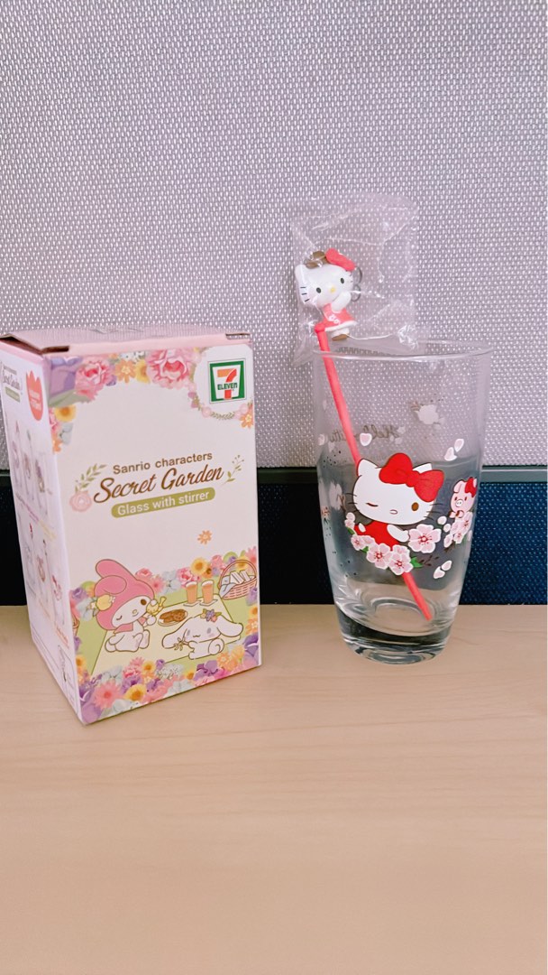 Hello Kitty Glass with Stirrer, Furniture & Home Living, Kitchenware ...