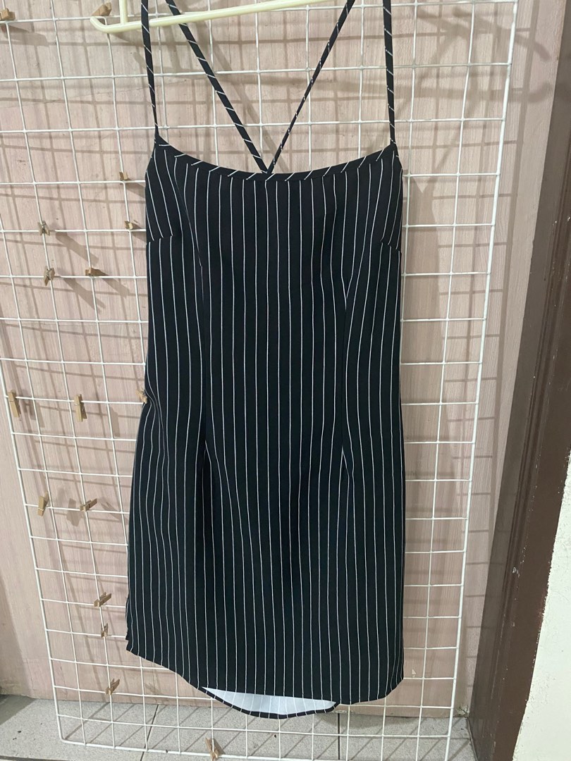 H&M Black String Dress, Women's Fashion, Dresses & Sets, Dresses on ...