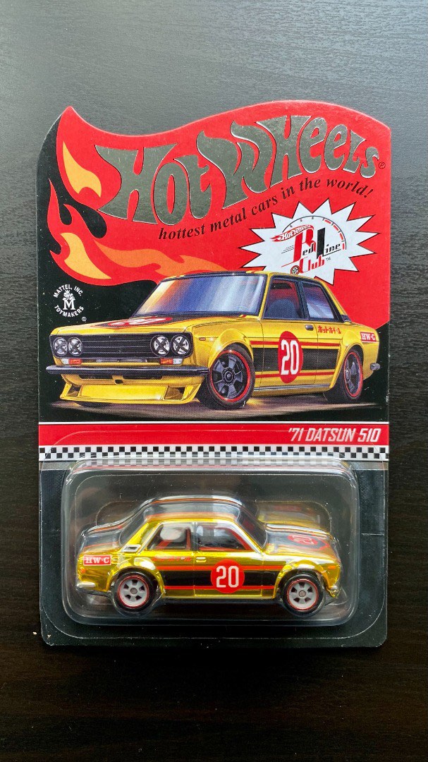 Hotwheels HOT WHEELS RLC 71 DATSUN 510 GOLD SN12182/15000, Hobbies ...
