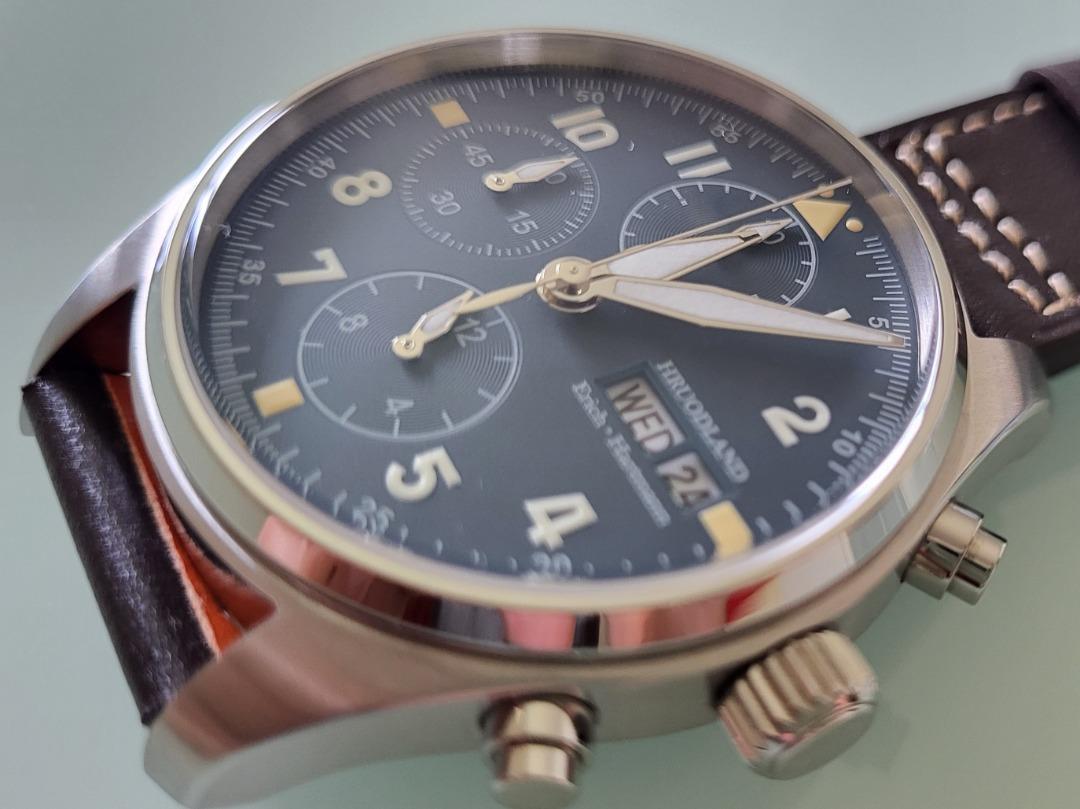 Hruodland Stainless Steel Quartz Men Watch, IWC pilot homage style, 名牌 ...