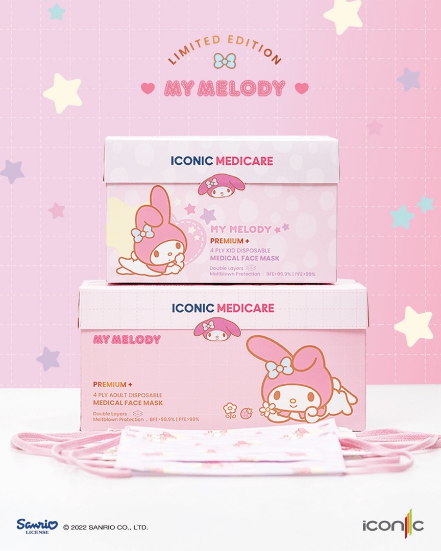 Iconic x Sanrio Face Mask, Health & Nutrition, Face Masks & Face ...