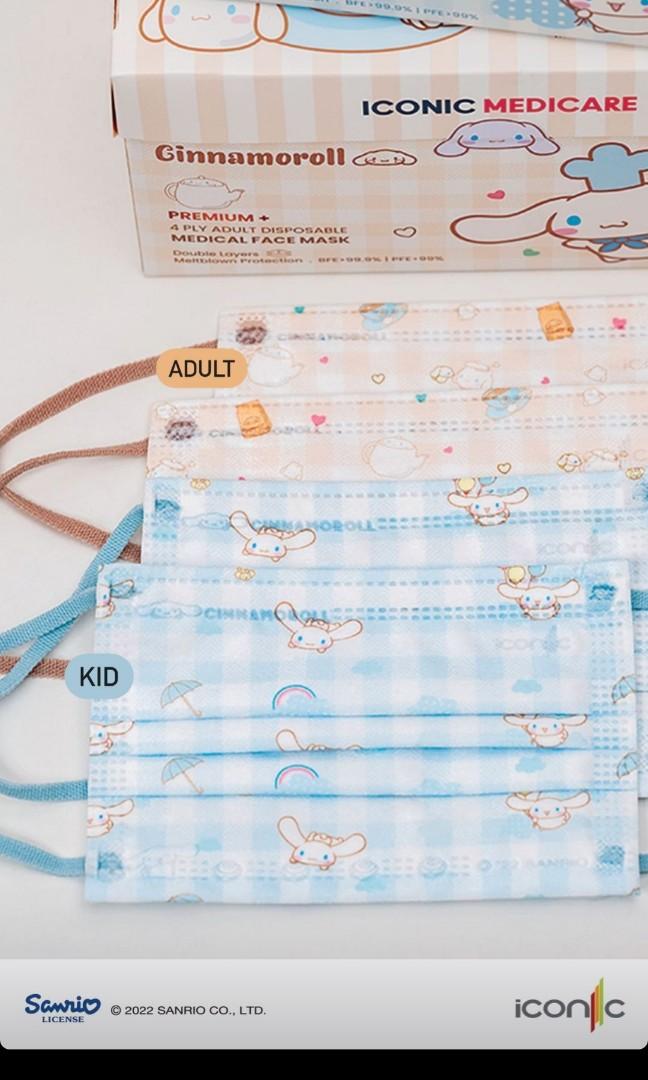 Iconic x Sanrio Face Mask, Health & Nutrition, Face Masks & Face ...