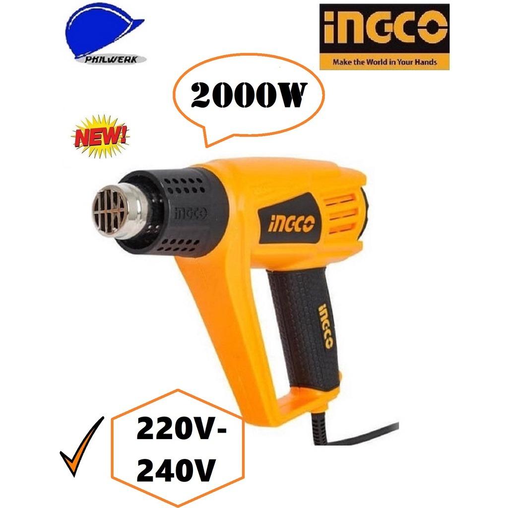 INGCO Heat Gun 2000W + FREE 5pcs Accessories (HG20008), Commercial ...