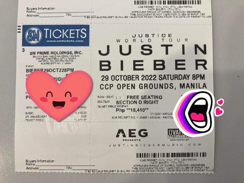 JUSTIN BIEBER PH TICKET, Tickets & Vouchers, Event Tickets on Carousell