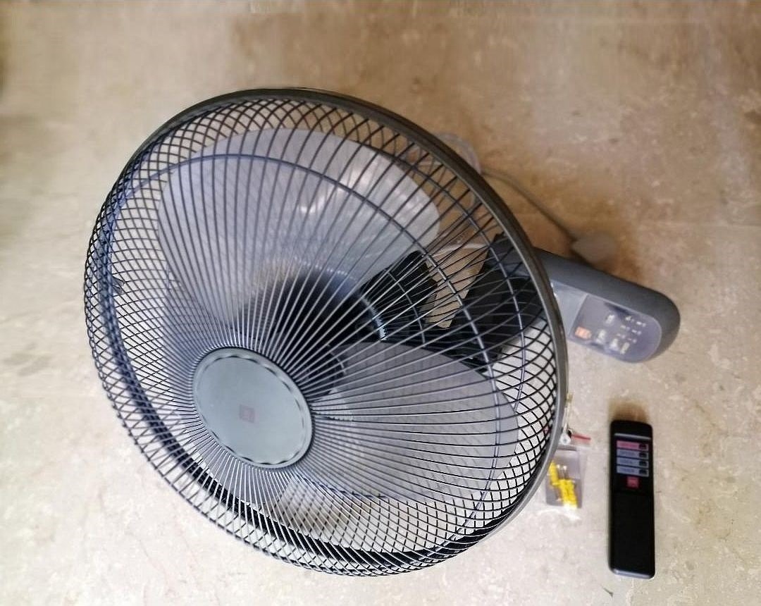 KDK 16" Wall Fan with wall bracket & remote, Furniture & Home Living ...
