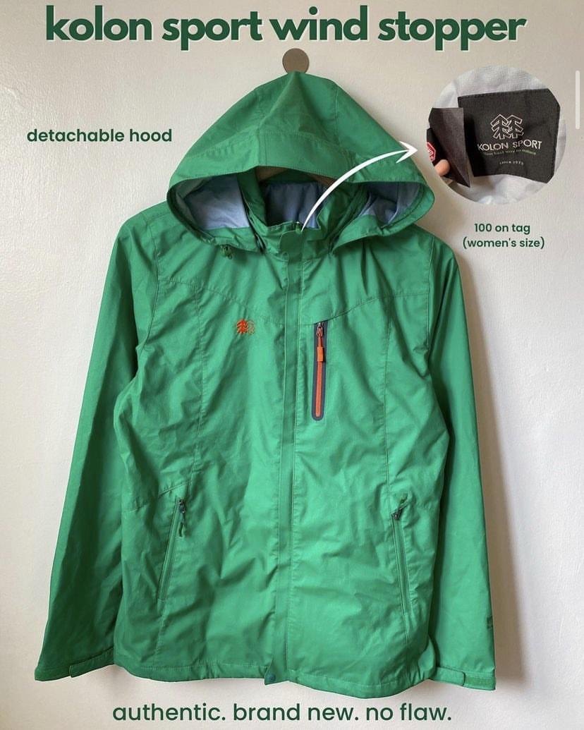 Kolon Sport Wind Stopper (Clima-proof windbreaker with detachable hood), Women's Fashion, Coats ...