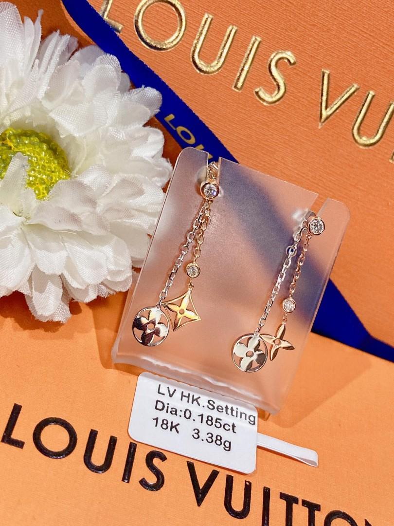 LV Diamond dangling Hk, Women's Fashion, Jewelry & Organizers, Earrings ...
