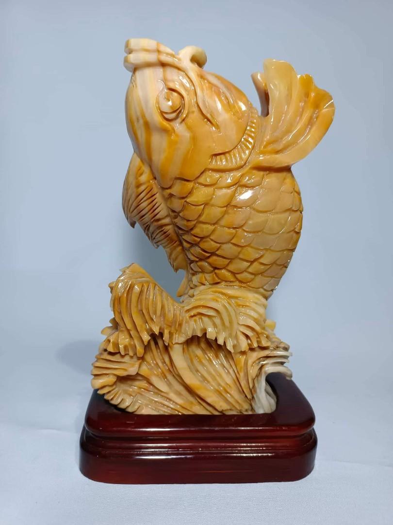 Marble Koi Fish Sculpture, koi fish, fish sculpture, fish decore ...