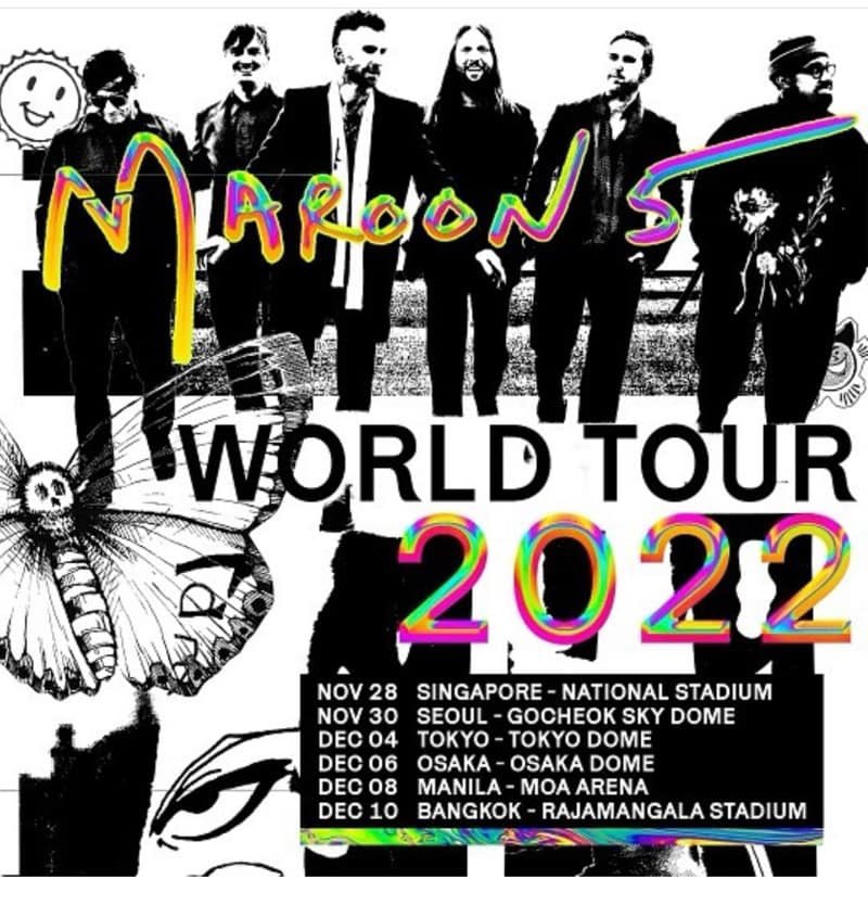 Maroon 5 World Tour Tickets (28 Nov 2022), Tickets & Vouchers, Event ...