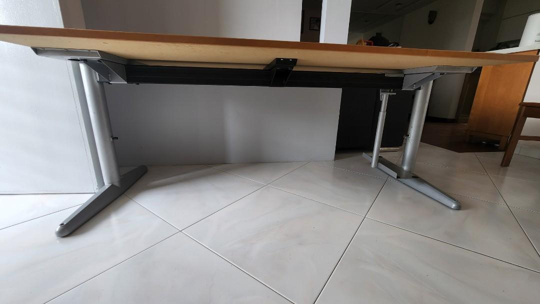 Mechanical height adjustable office table, Furniture & Home Living ...