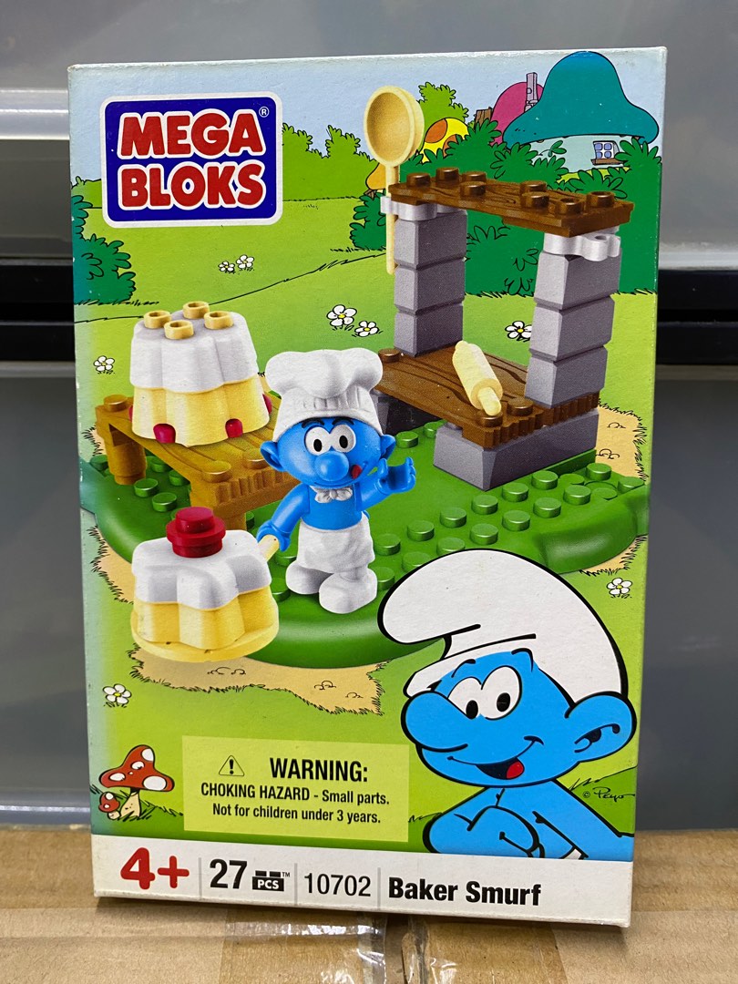 Mega bloks the smurfs baker smurf 藍精靈 10702, 興趣及遊戲, 玩具 & 遊戲類 - Carousell