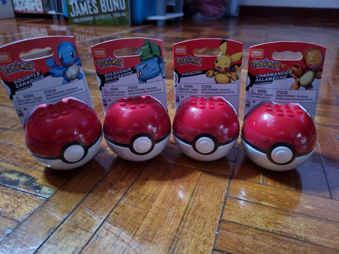 Mega Construx Pokemon Pikachu Charmander Bulbasaur & Squirtle Pokeballs ...