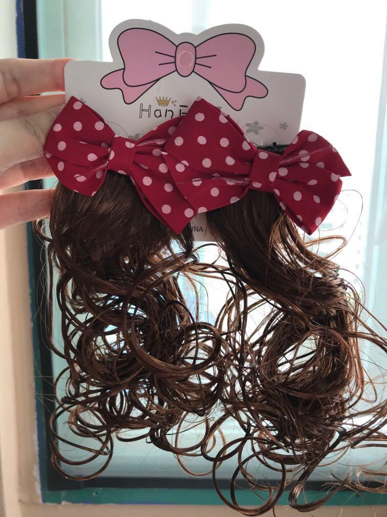 Messy fake hair wig kid hair clip, Babies & Kids, Babies & Kids Fashion ...