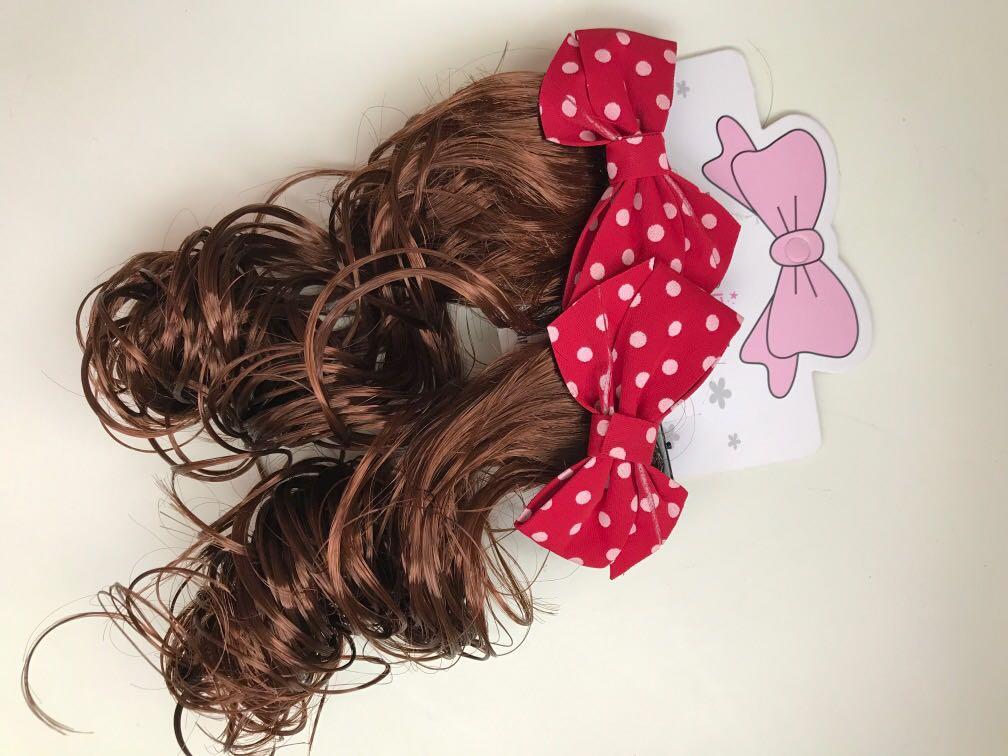 Messy fake hair wig kid hair clip, Babies & Kids, Babies & Kids Fashion ...