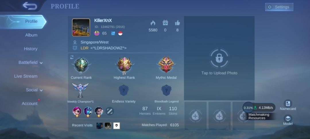 Mobile Legend Account, Video Gaming, Video Games, Others on Carousell