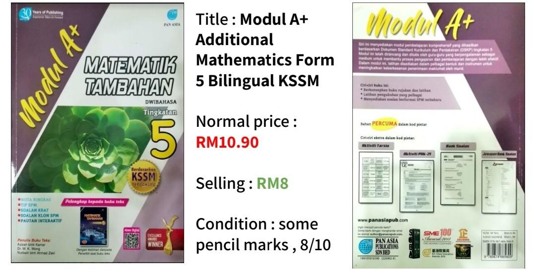 MODUL A+ ADDITIONAL MATHEMATICS FORM 5 BILINGUAL KSSM, Hobbies & Toys ...