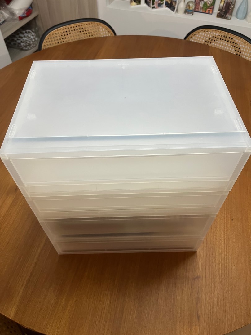 Muji Plastic Drawers Stackable (4 pieces), Furniture & Home Living ...