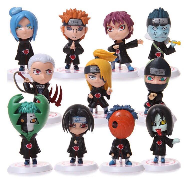 Naruto akatsuki 11 pieces hand-held Q version 17 generation cake topper ...