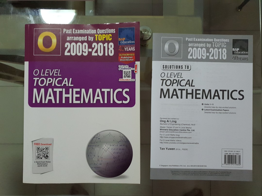 O Level Maths Past Exam questions by Topic, Hobbies & Toys, Books ...