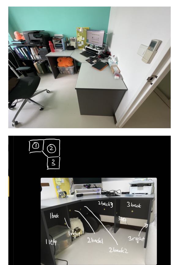 Office table set(already dismantled), Furniture & Home Living ...