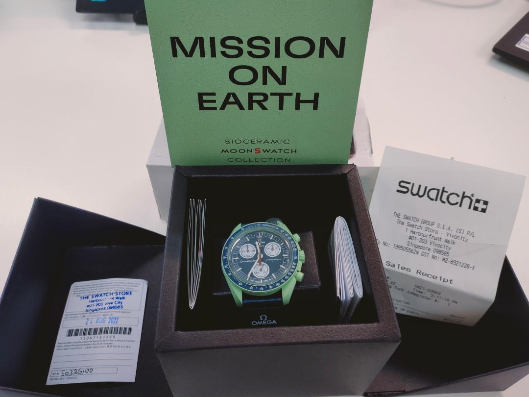 Omega Swatch Earth, Men's Fashion, Watches & Accessories, Watches on ...