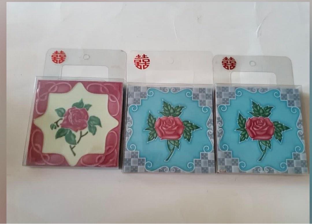 Peranakan Tile Coasters, Furniture & Home Living, Kitchenware ...