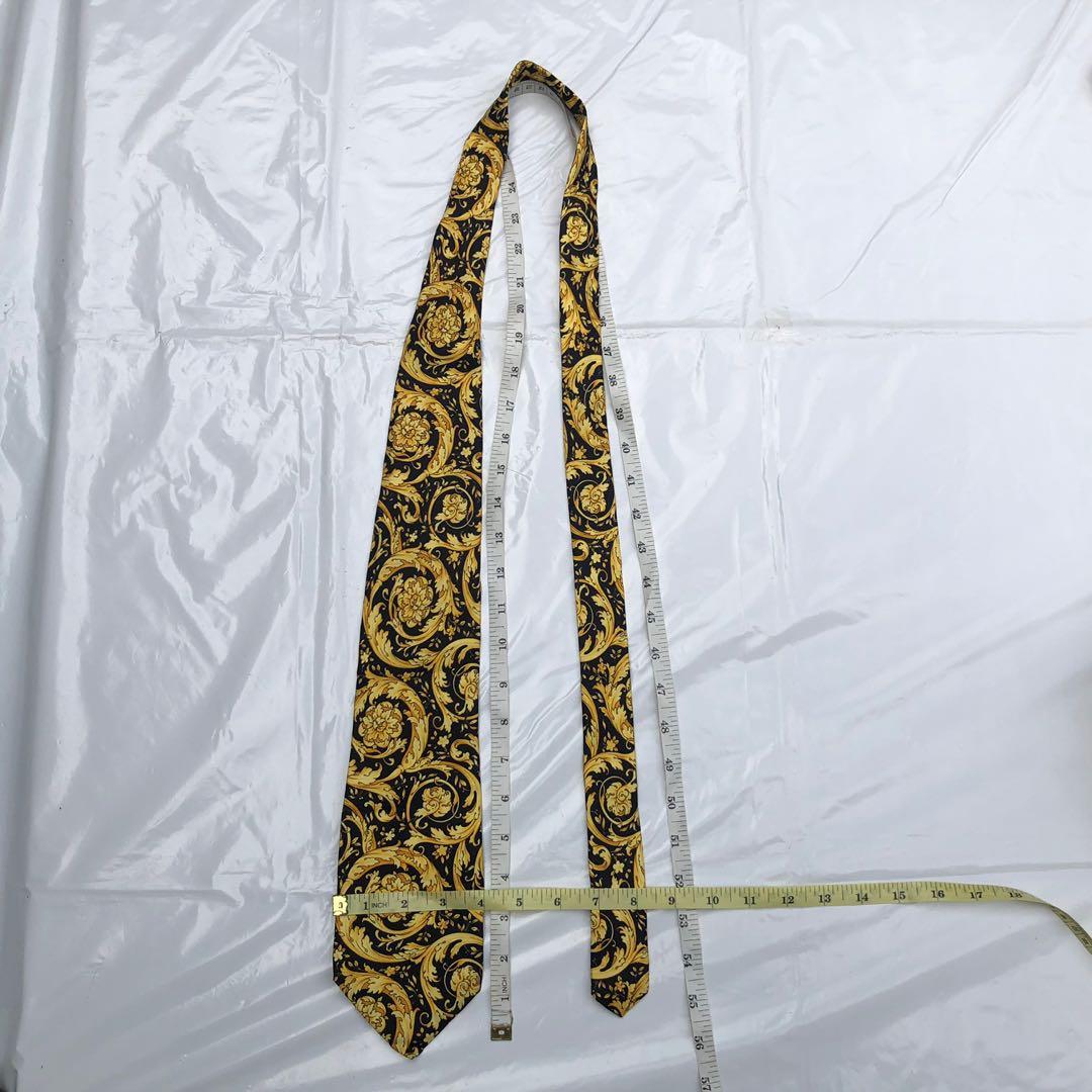 PO GIANNI VERSACE GOLDEN LEAVES NECK TIE SILK BLACK GOLD FORMAL ...