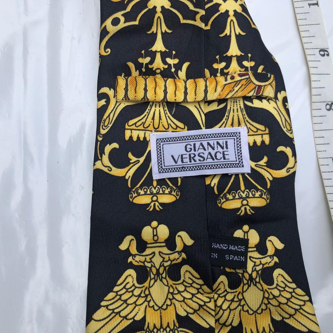PO GIANNI VERSACE GOLDEN LEAVES AND MEDUSA FACES NECK TIE SILK MULTI ...