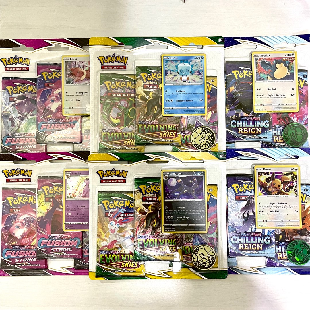 [Bundle] Pokemon TCG 3 Pack Blisters | Evolving Skies | Fusion Strike ...