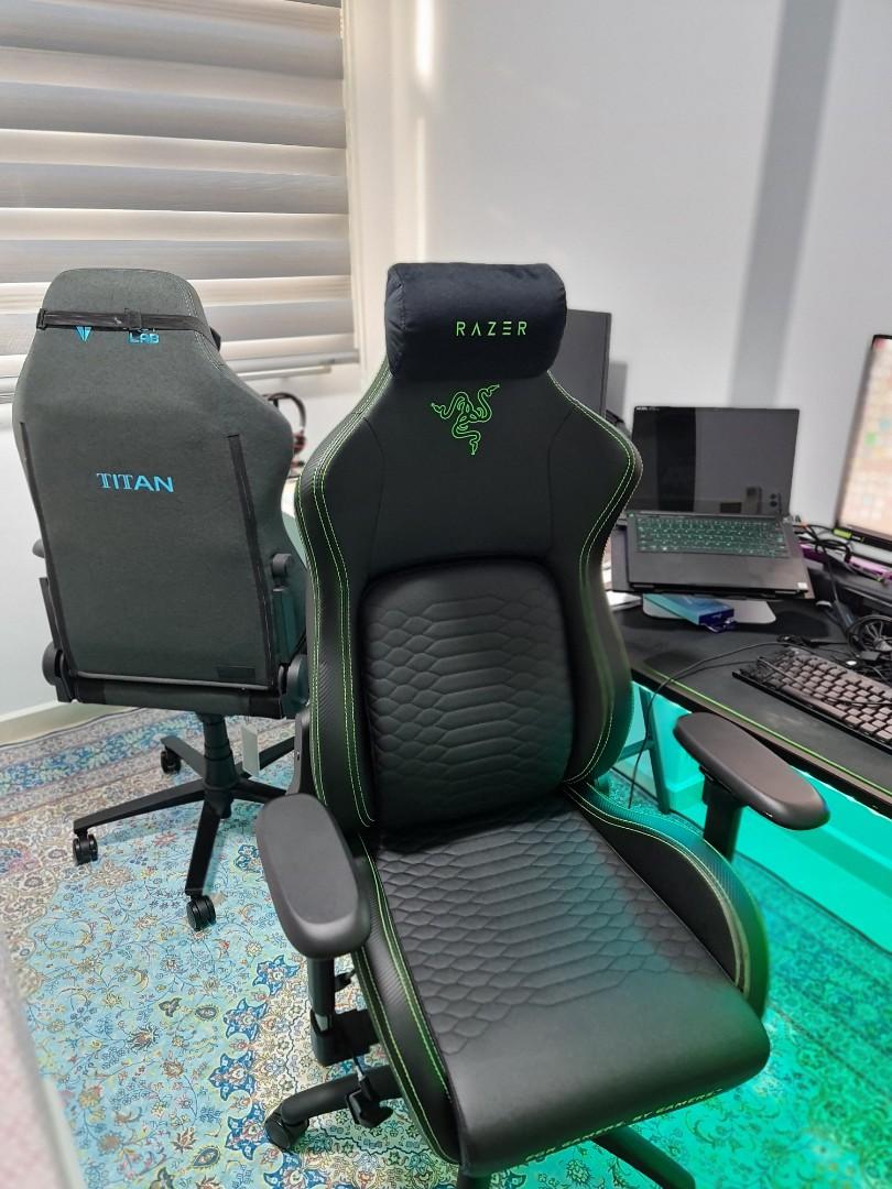 Razer Iskur - Black / Green Gaming Chair with Built-in Lumbar Support ...