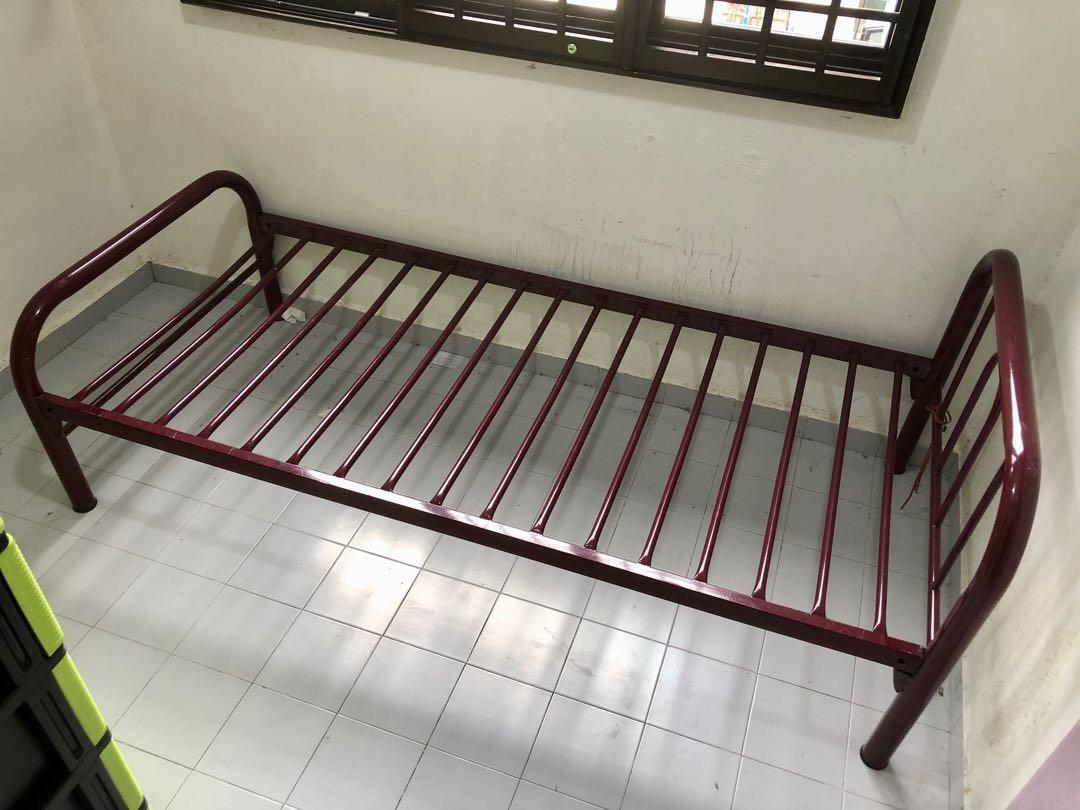 Single bed frame (Red), Furniture & Home Living, Furniture, Bed Frames ...